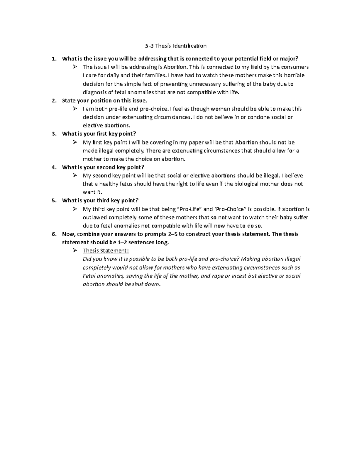 ENG123 5 to 3 Thesis Identification - ENG123 - SNHU - Studocu