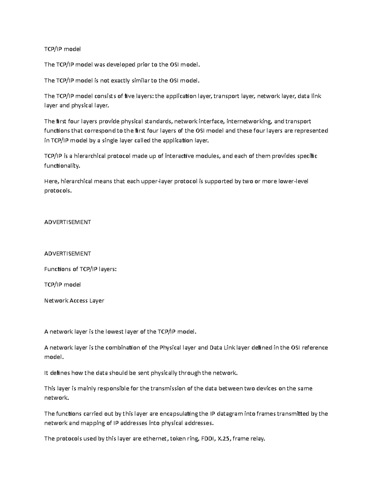 TCP IP model-WPS Office - TCP/IP model The TCP/IP model was developed ...