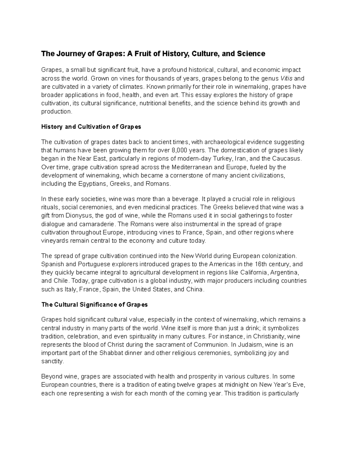 Grapes - aaaa - The Journey of Grapes: A Fruit of History, Culture, and ...