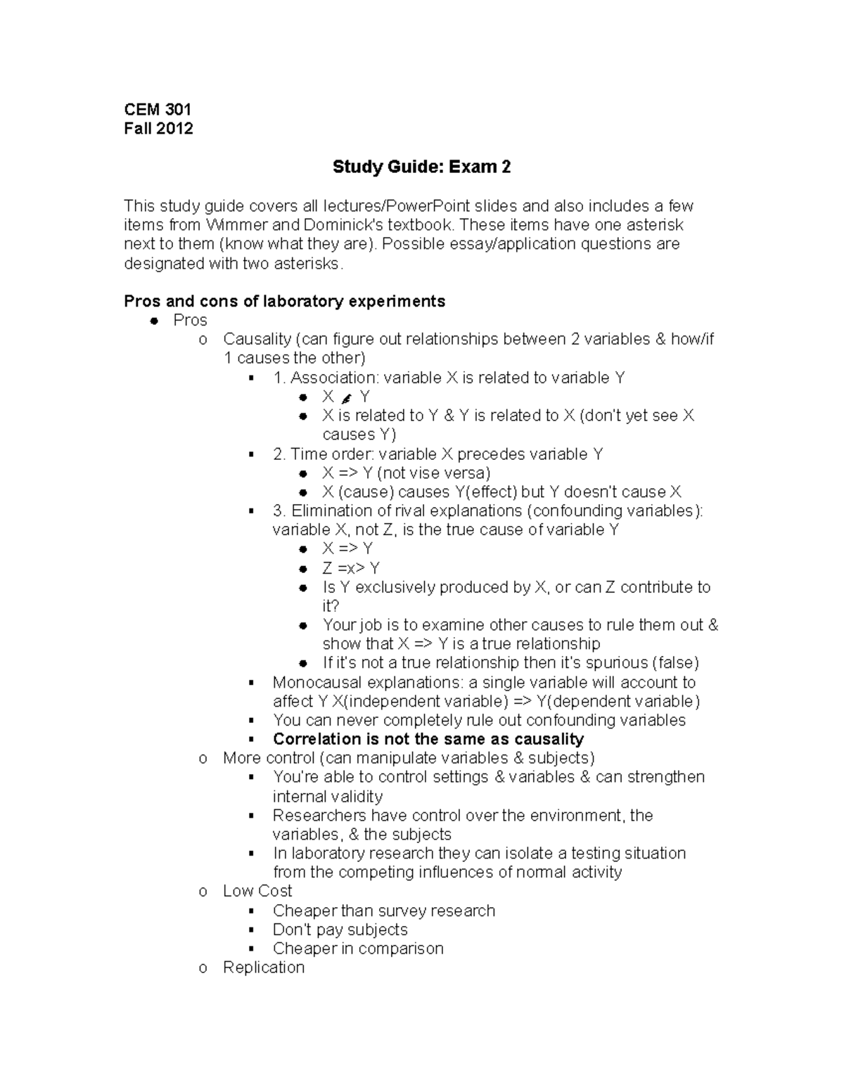 Study Guide 2 - CEM 301 Fall 2012 Study Guide: Exam 2 This study guide ...
