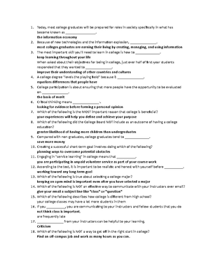 Student Orientation Quiz Part 2 - Where can you find test instructions ...