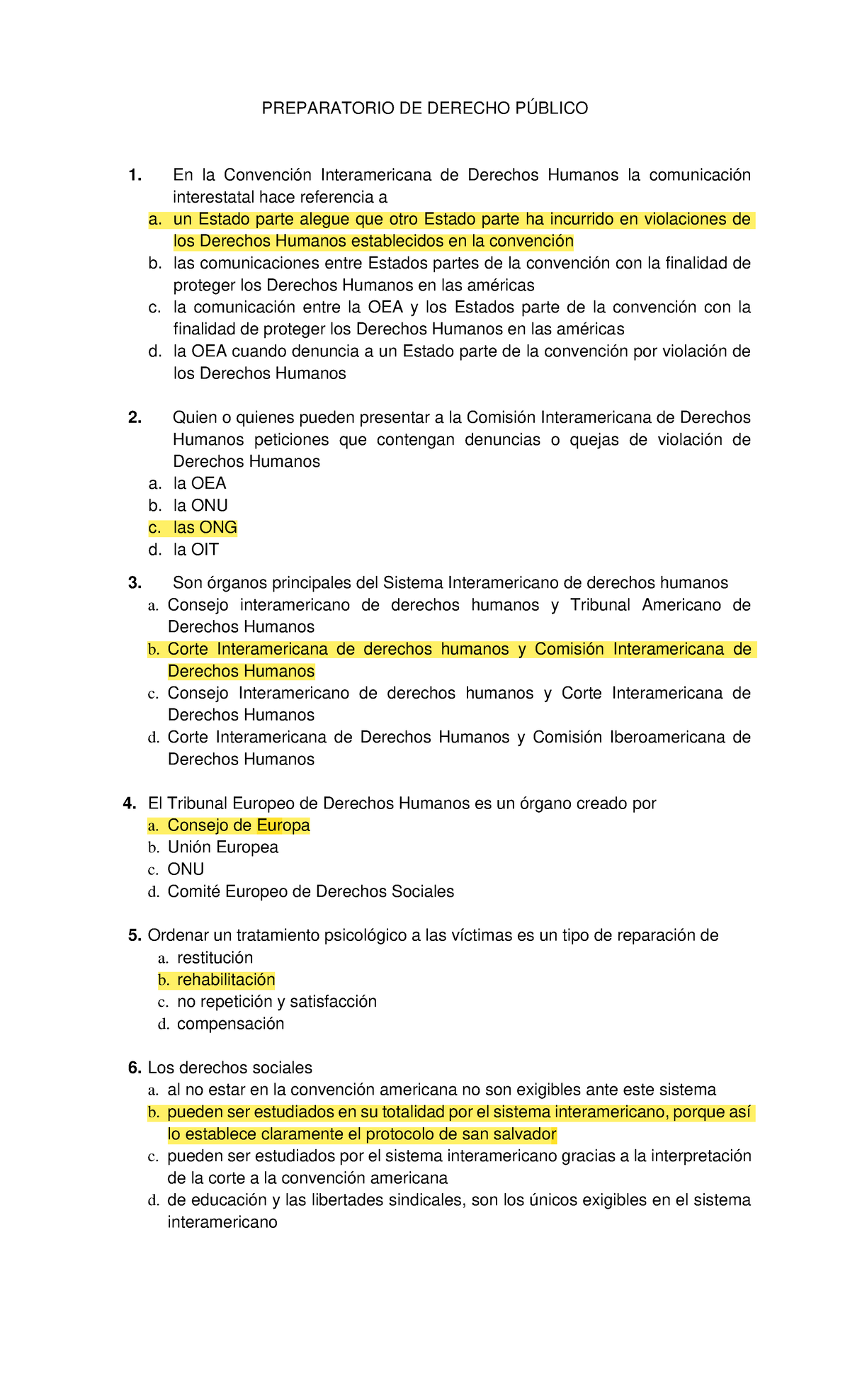 Banco DE Preguntas DE DER. Público 2022 ( Miooo) - PREPARATORIO DE ...