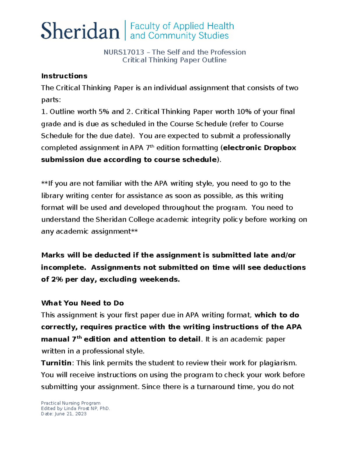 Critical Thinking Paper Outline 2023 - Critical Thinking Paper Outline ...
