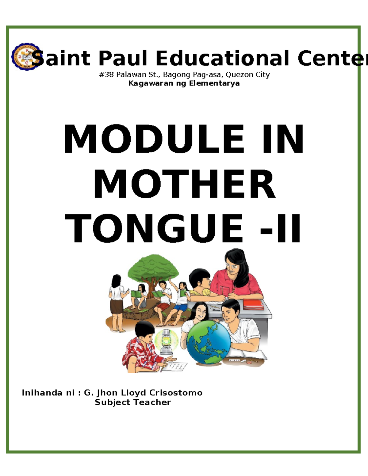 Module SA Mother Tongue II 3RD Q - Saint Paul Educational Center #38 ...