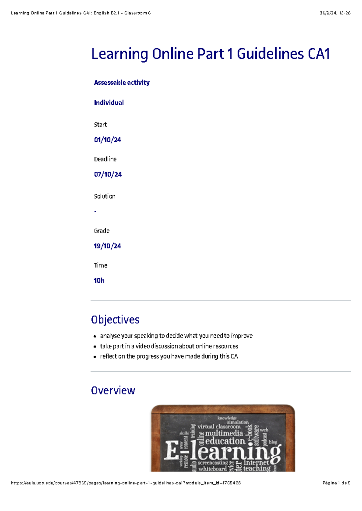 Learning Online Part 1 Guidelines CA1: English B2.1 - Classroom 6 - Learning Online Part 1 - Studocu