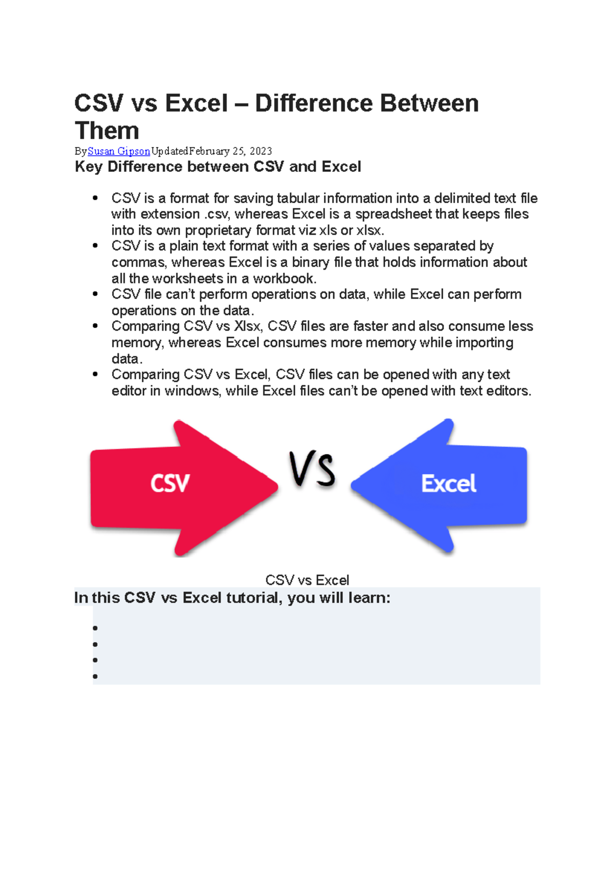 CSV Vs Excel Csv Whereas Excel Is A Spreadsheet That Keeps Filesinto