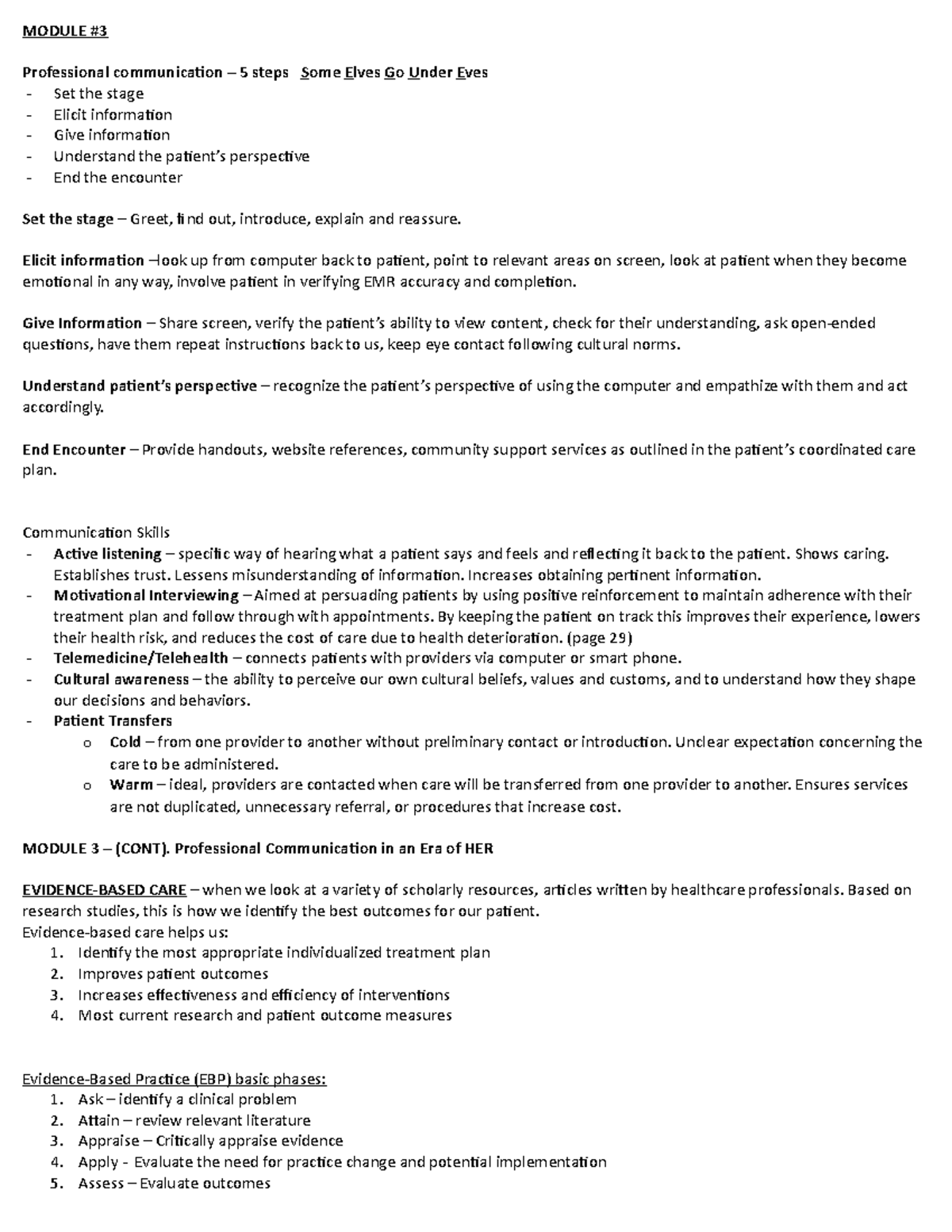 Module 3 - MODULE Professional communication – 5 steps Some Elves Go ...