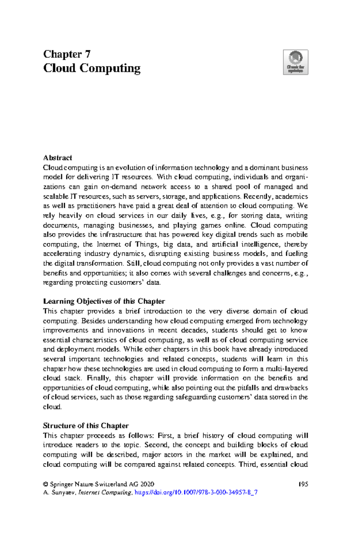 978-3-030-34957-8 7 - gfdfcvk - Chapter 7 Cloud Computing Abstract ...