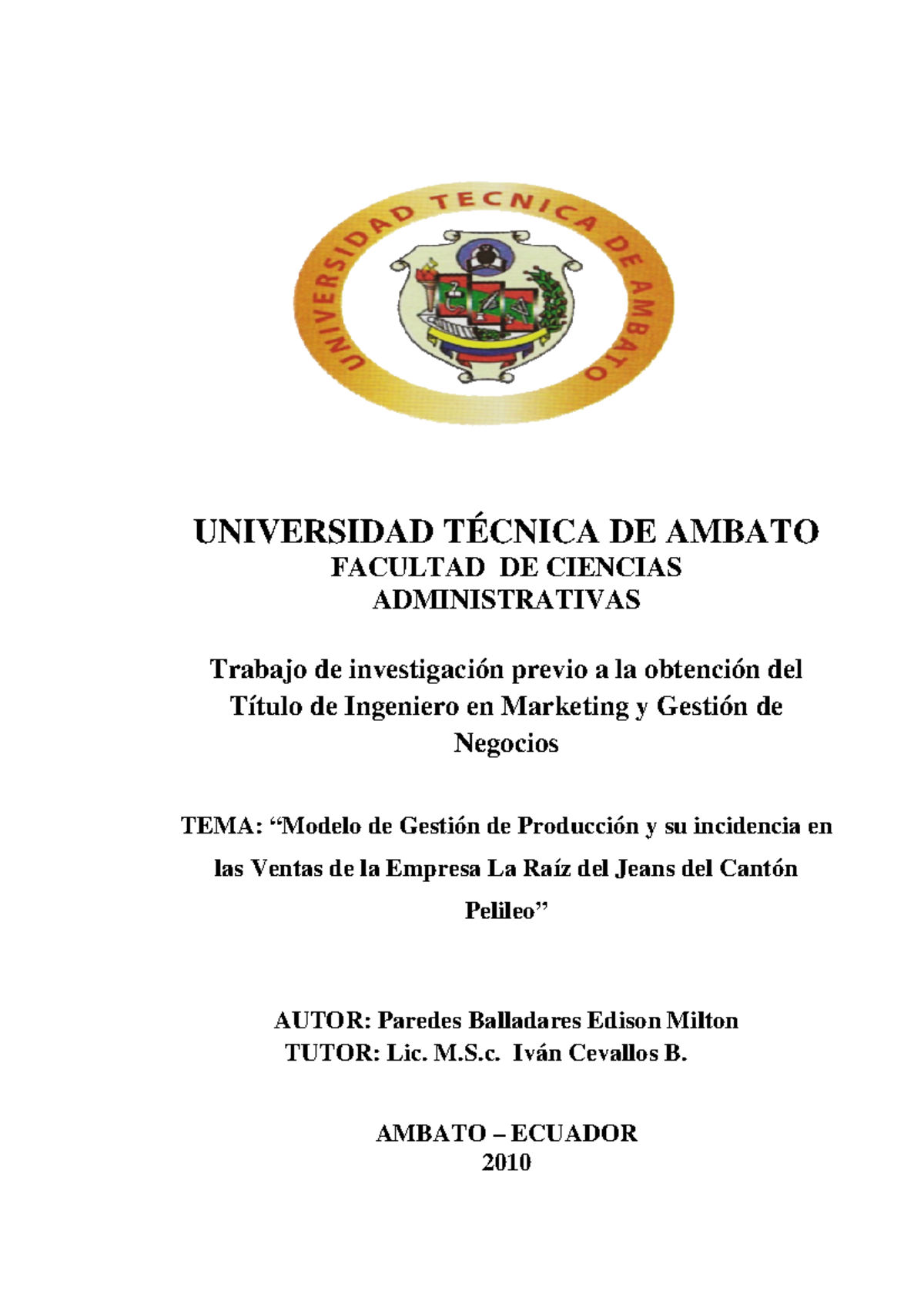 170 Ing - analisis de la matria - UNIVERS F Trabajo de Título de TEMA ...