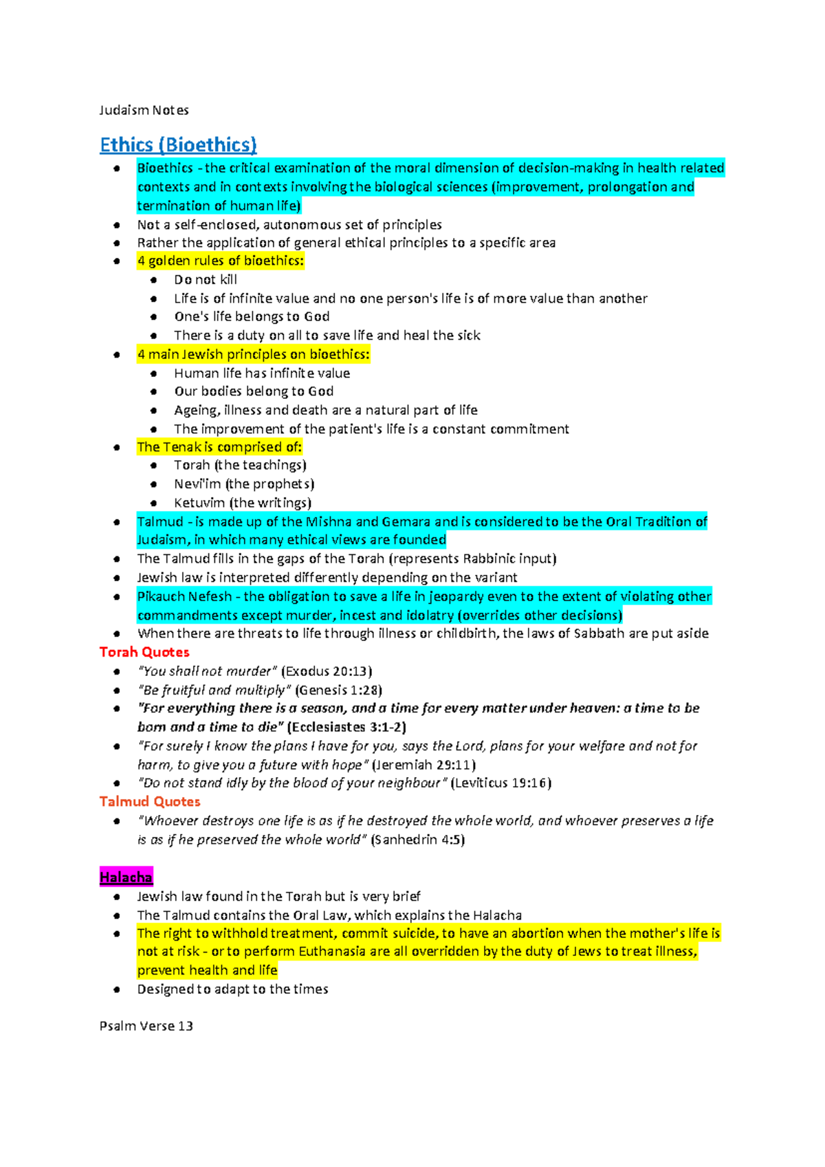 SOR1 – Notes On Judaism (Ethics, Marriage & Hassidism) - Judaism Notes ...