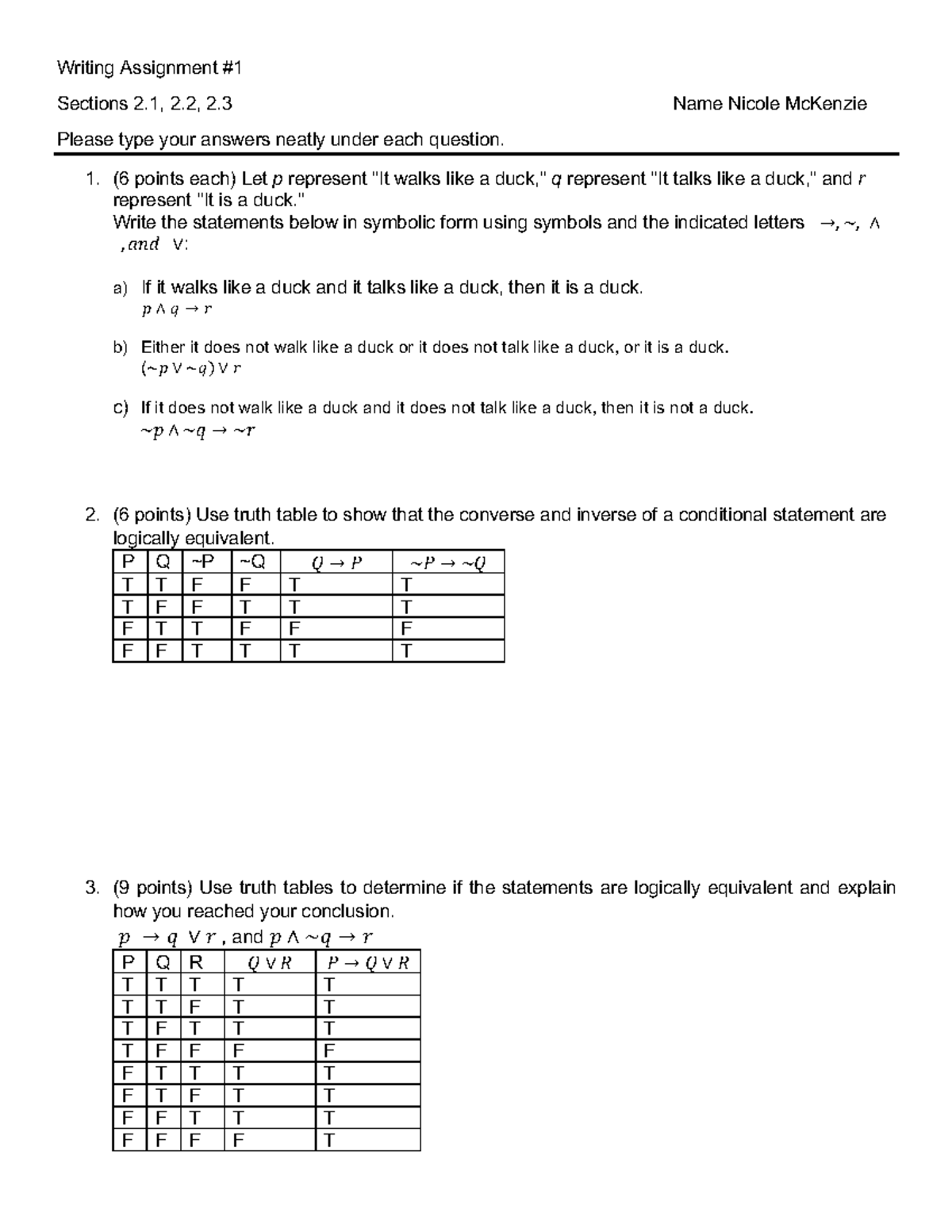 Writing Assignment #1 (grade was a B+) - Writing Assignment # Sections ...