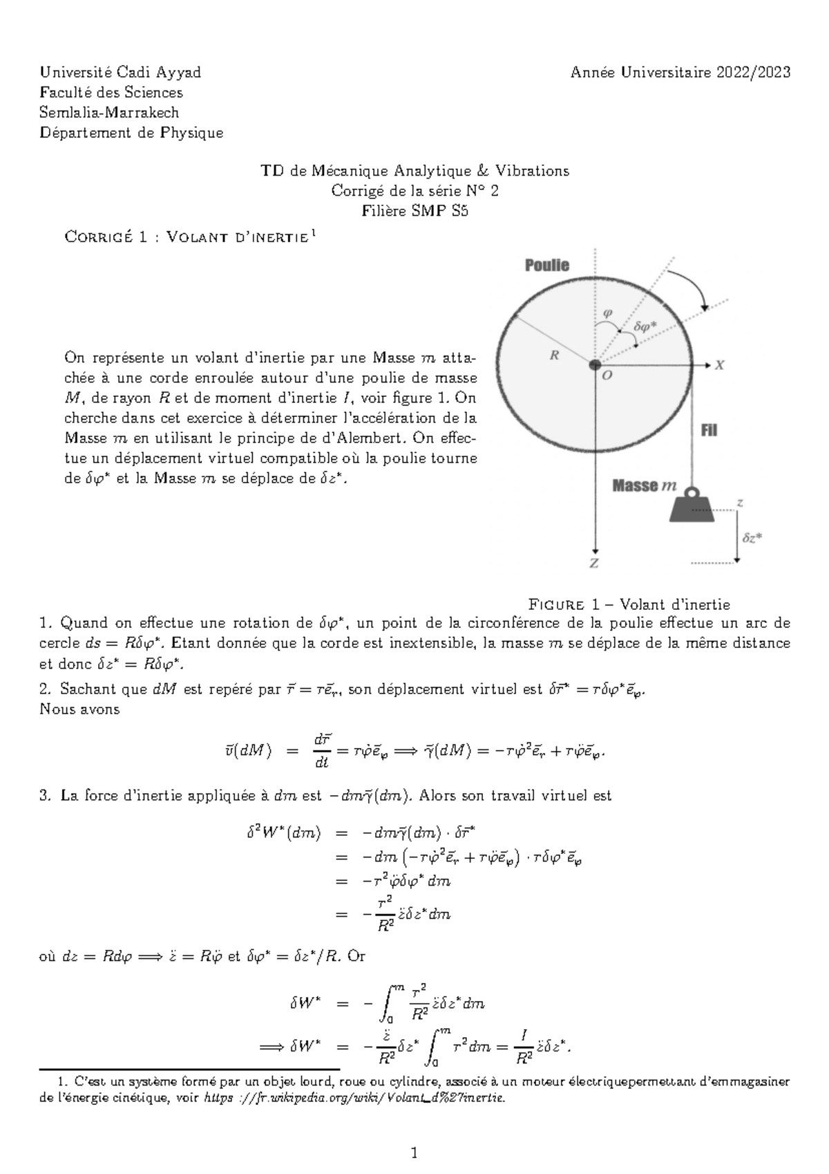 Sol2 22 23 - Universit ́e Cadi Ayyad Ann ́ee Universitaire 2022/ Facult ...