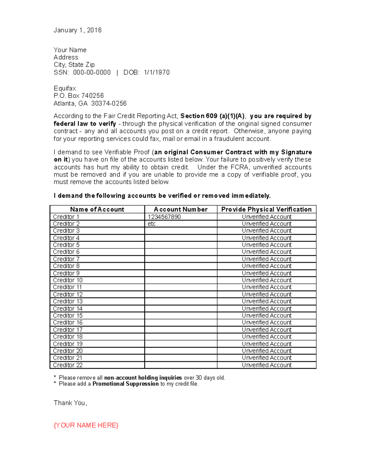 02-1 A Letter 1 Equifax v2 - January 1, 2016 Your Name Address City ...