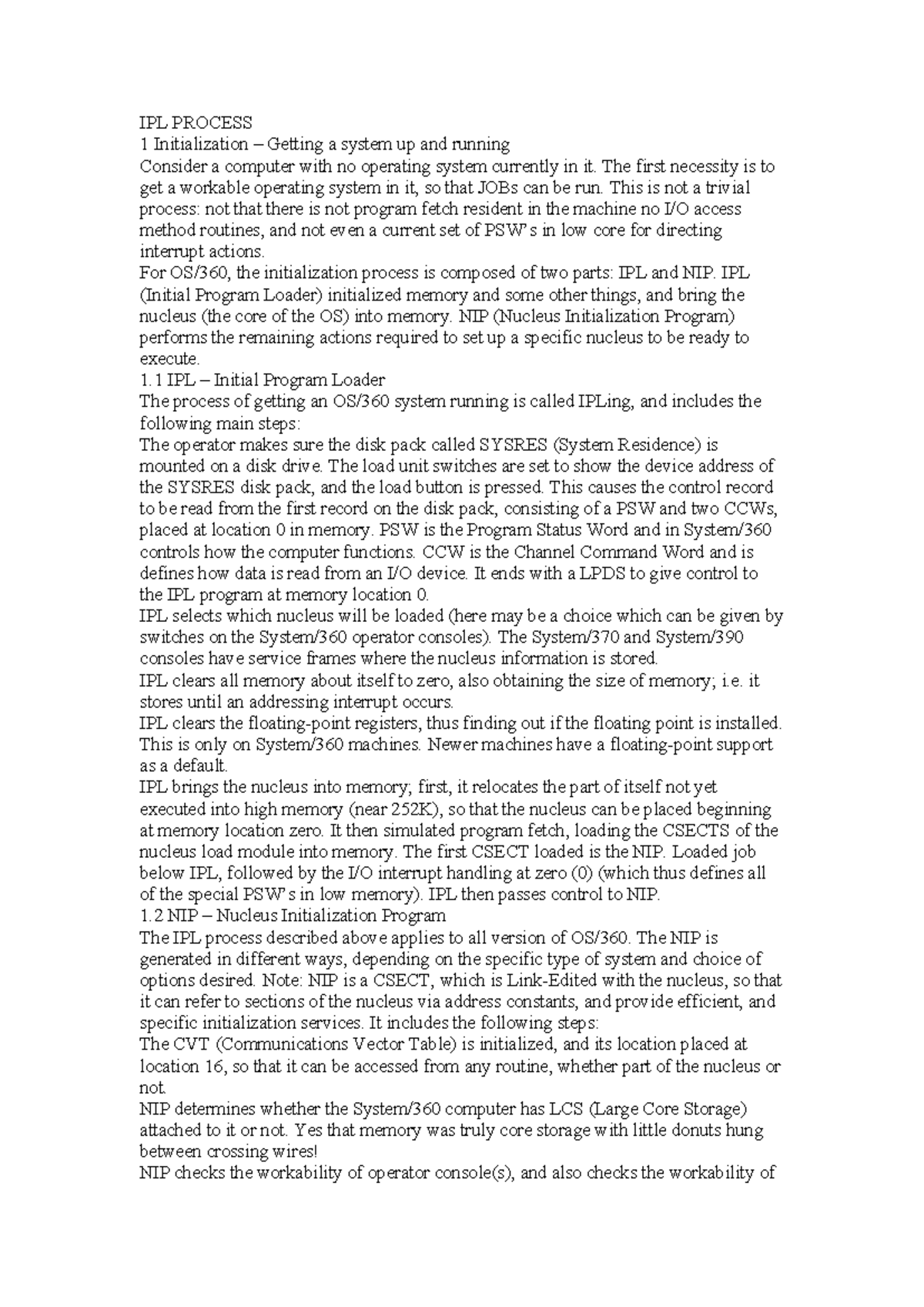 IPL Process - IPL PROCESS 1 Initialization – Getting a system up and ...