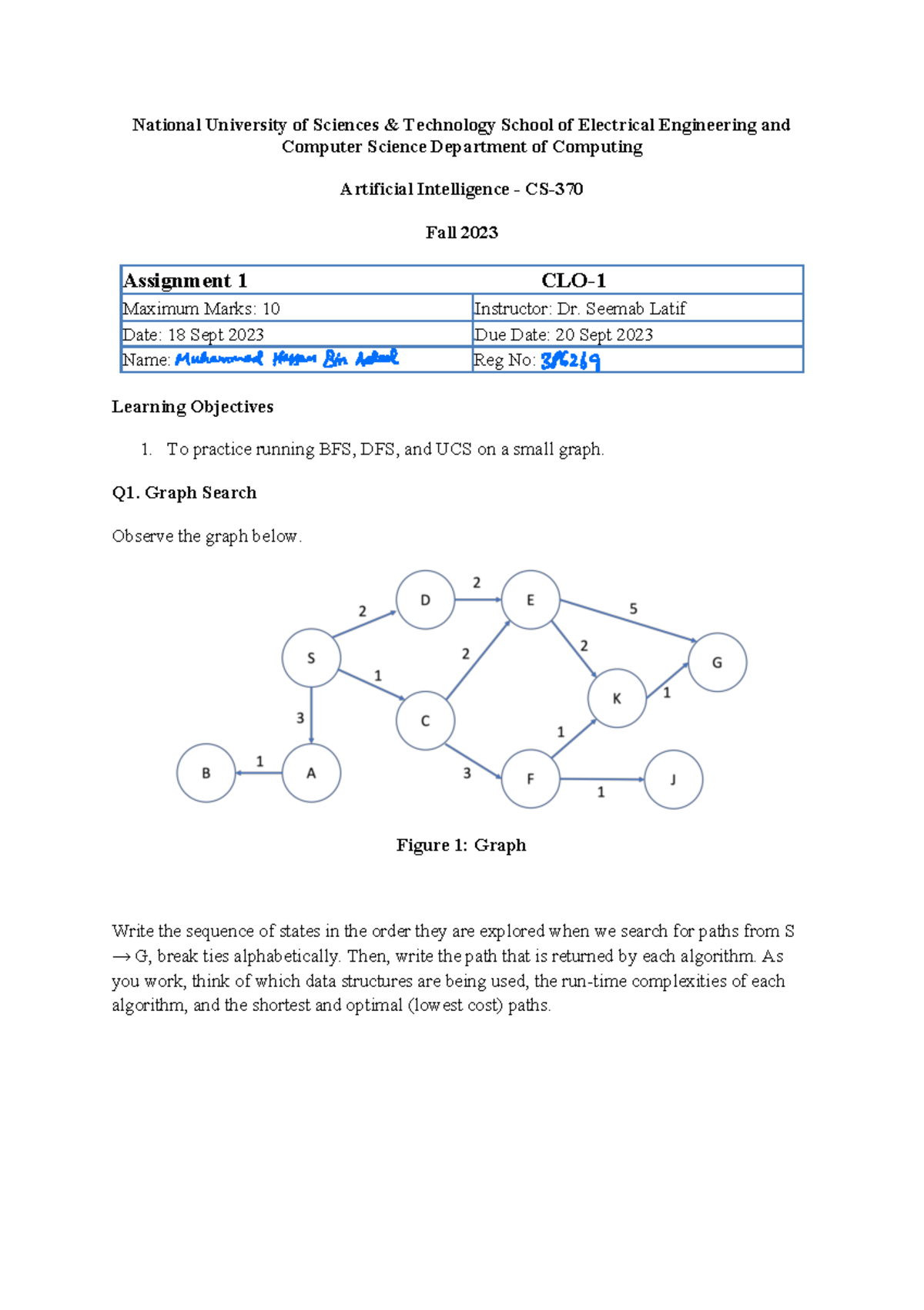 Assignment 1-1 - Notes - National University of Sciences & Technology ...