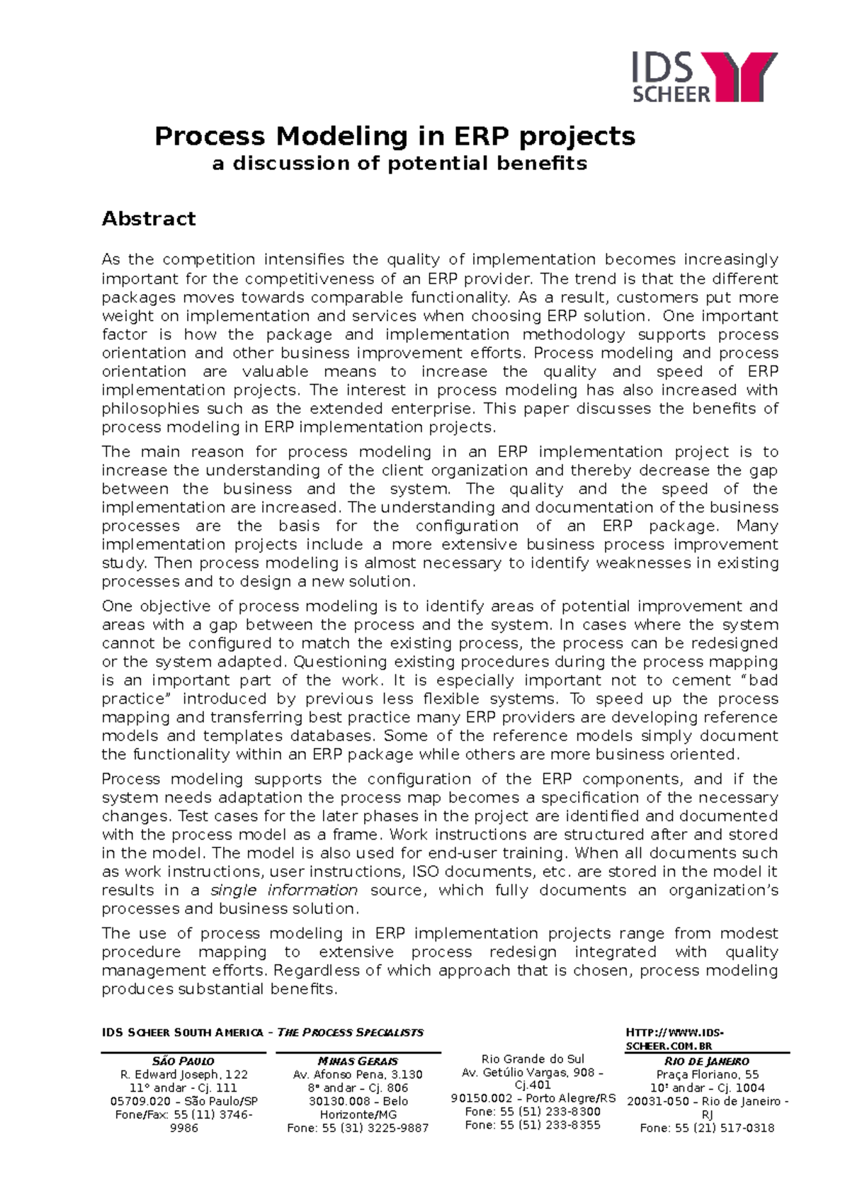 10 Process Modeling in ERP Projects - Process Modeling in ERP projects ...