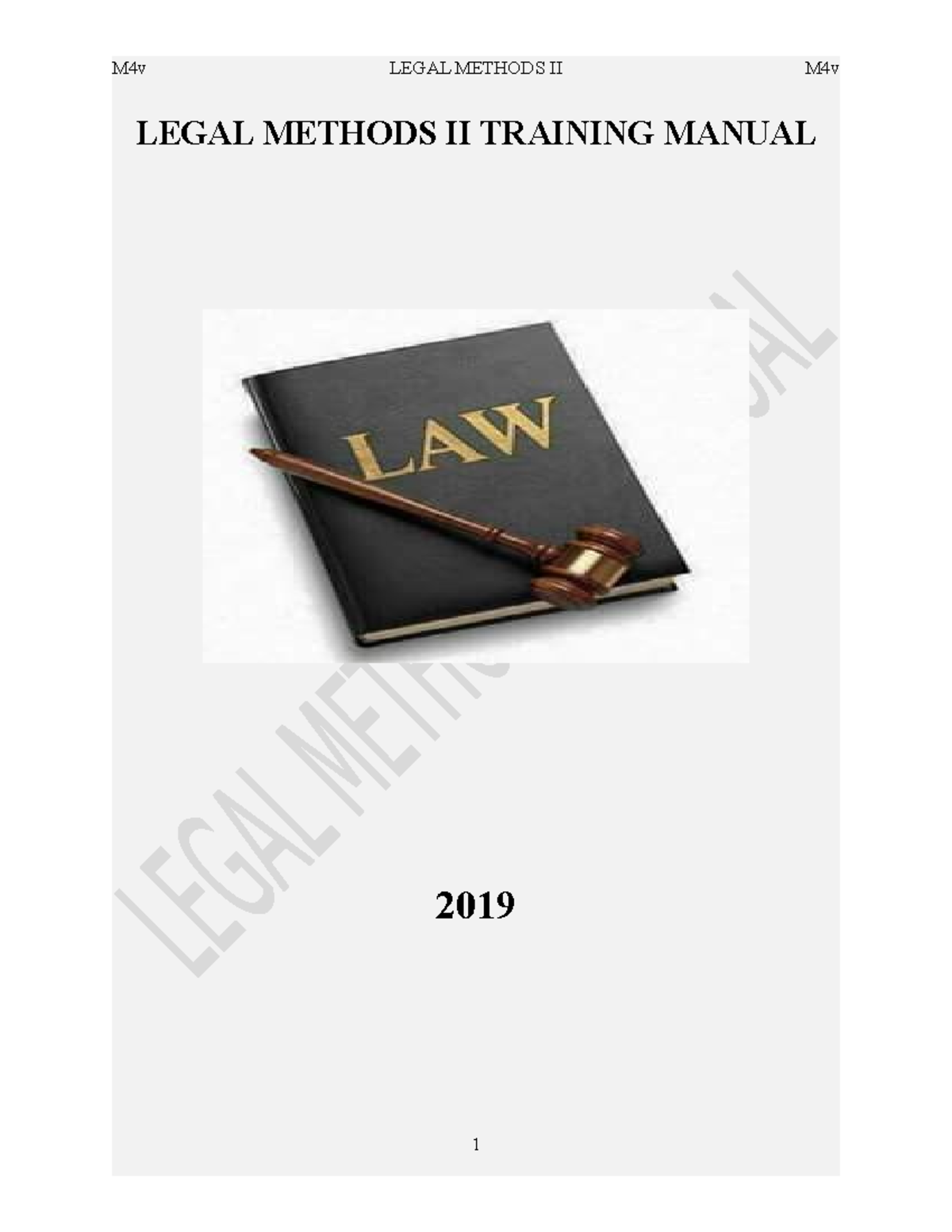 Legal Methods II - Give us more addition notes - LEGAL METHODS II ...