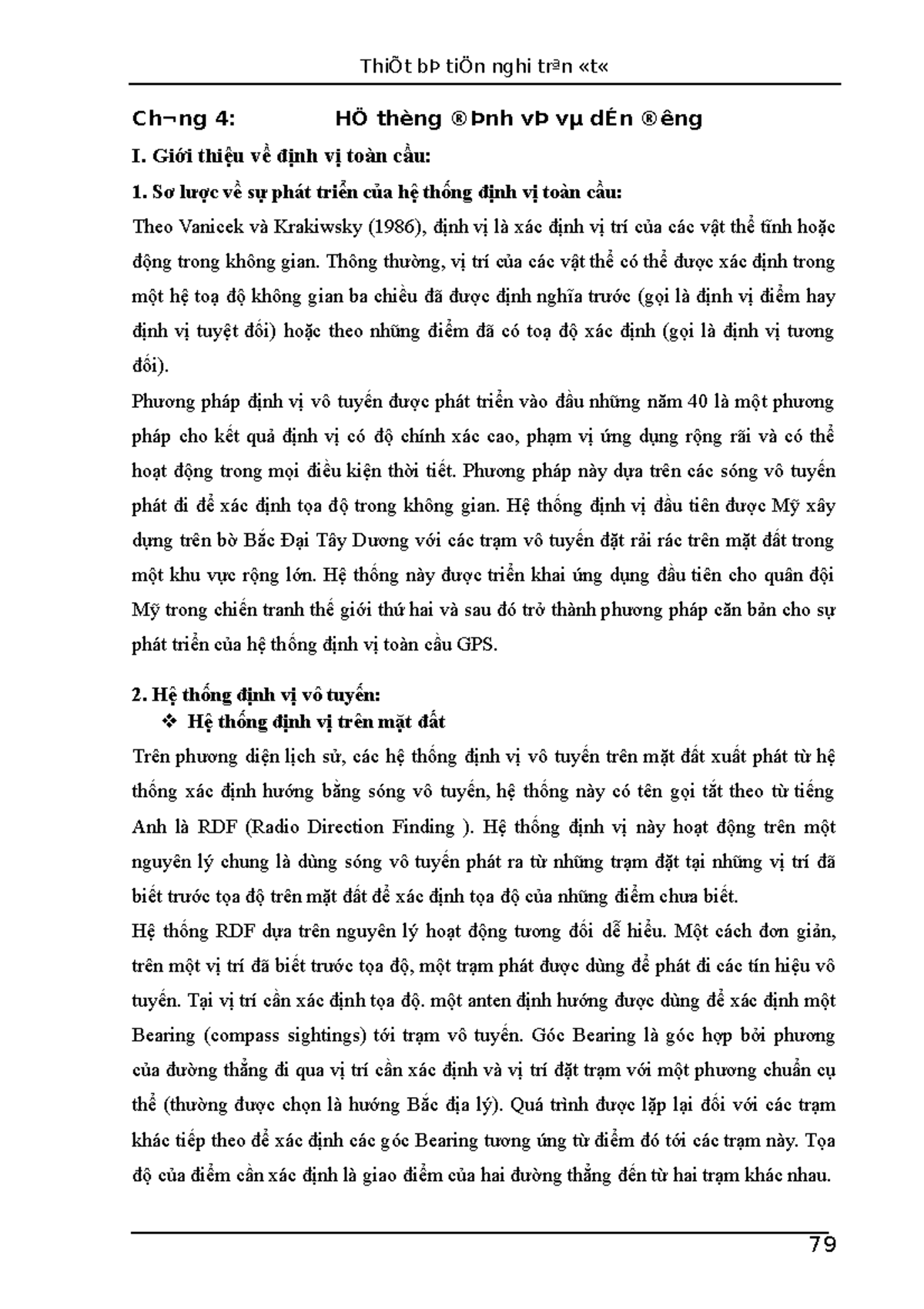 Chuong 4.he thong dinh vi - Ch¬ng 4: HÖ thèng ®Þnh vÞ vμ dÉn ®êng I. Giới thiệu về định vị toàn ...