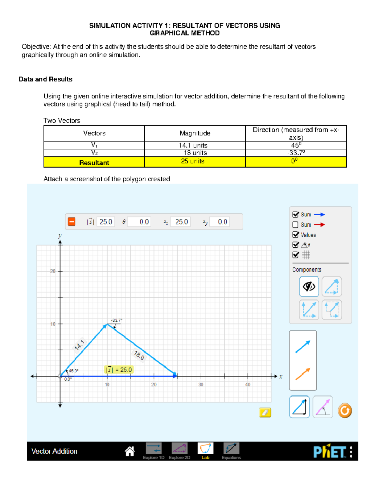 Simulation Activity 1 converted - SIMULATION ACTIVITY 1: RESULTANT OF ...