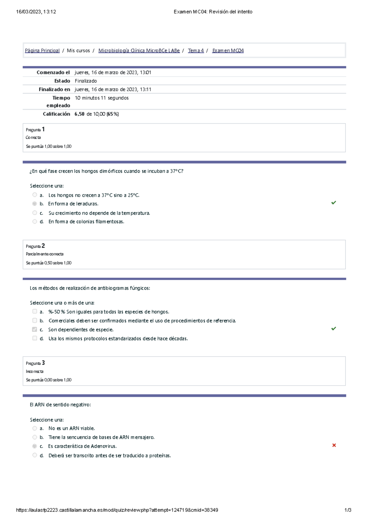 Examen MC04 Revisión del intento-3 - 16/03/2023, 13:12 Examen MC04: Revisión del intento - Studocu