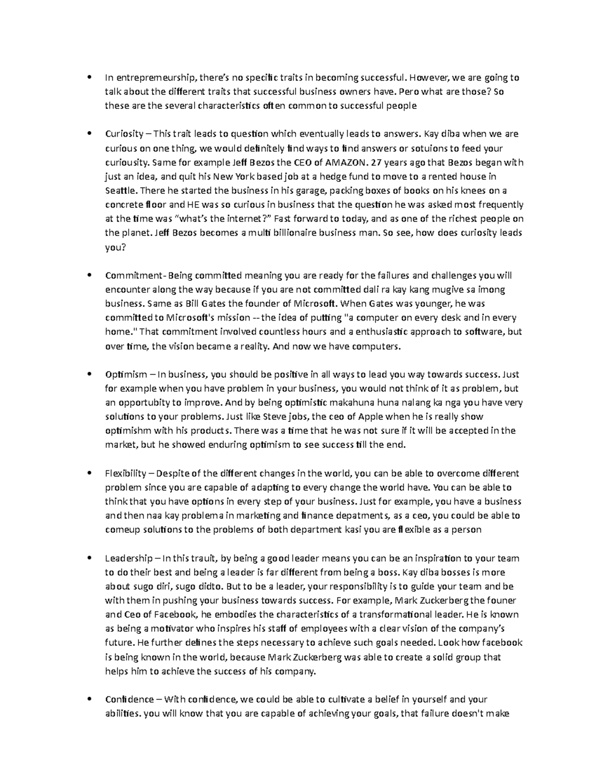 In entrepremeurship - This is a transcript of a discussion in my ...