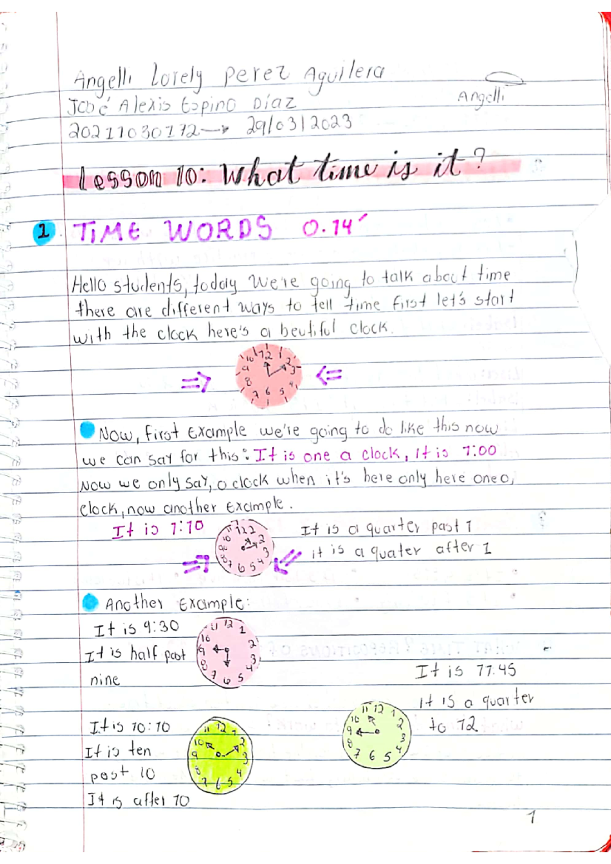 Lesson de Molly - ingles l - Studocu