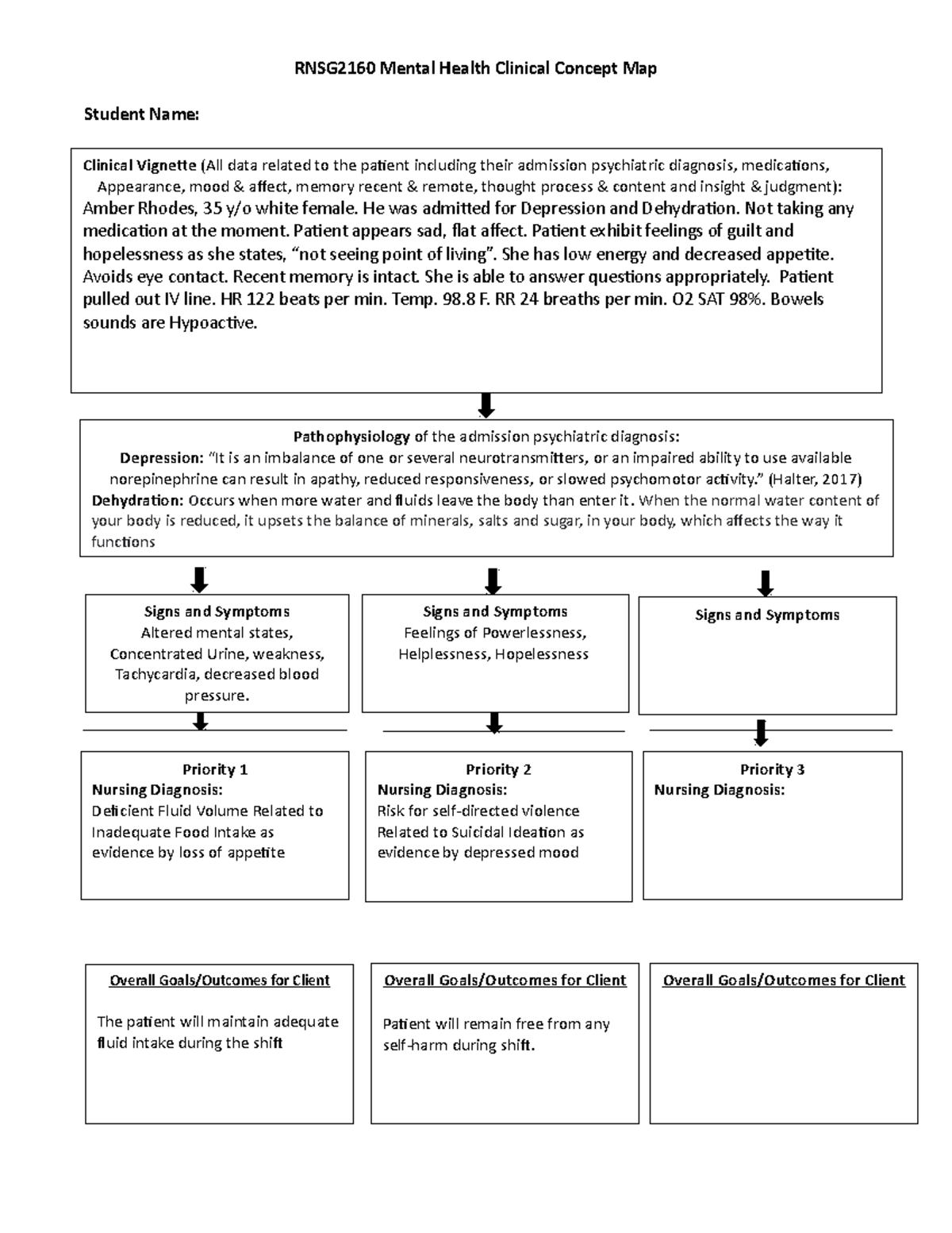 Concept Map Depression Disorder - RNSG2160 Mental Health Clinical ...
