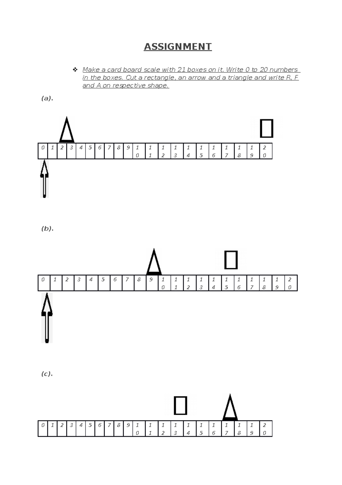 Kinesiology (Dr.Wasim) 3 - ASSIGNMENT Make a card board scale with 21 ...