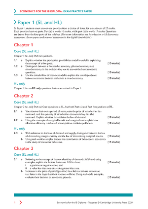 Student paper one ib economics - Paper 1 (SL and HL) In Paper 1 ...