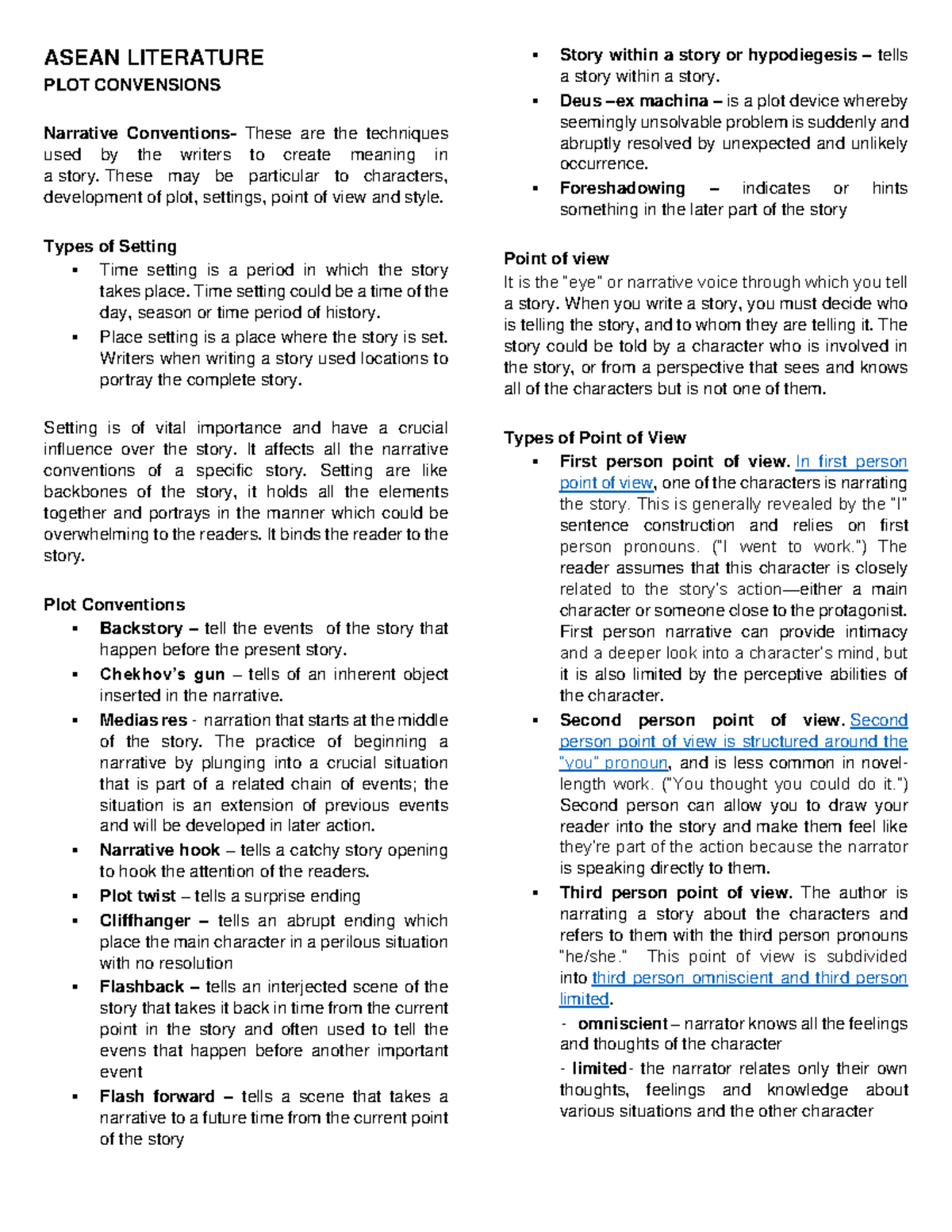 Asean- Literature- Midterms - ASEAN LITERATURE PLOT CONVENSIONS ...
