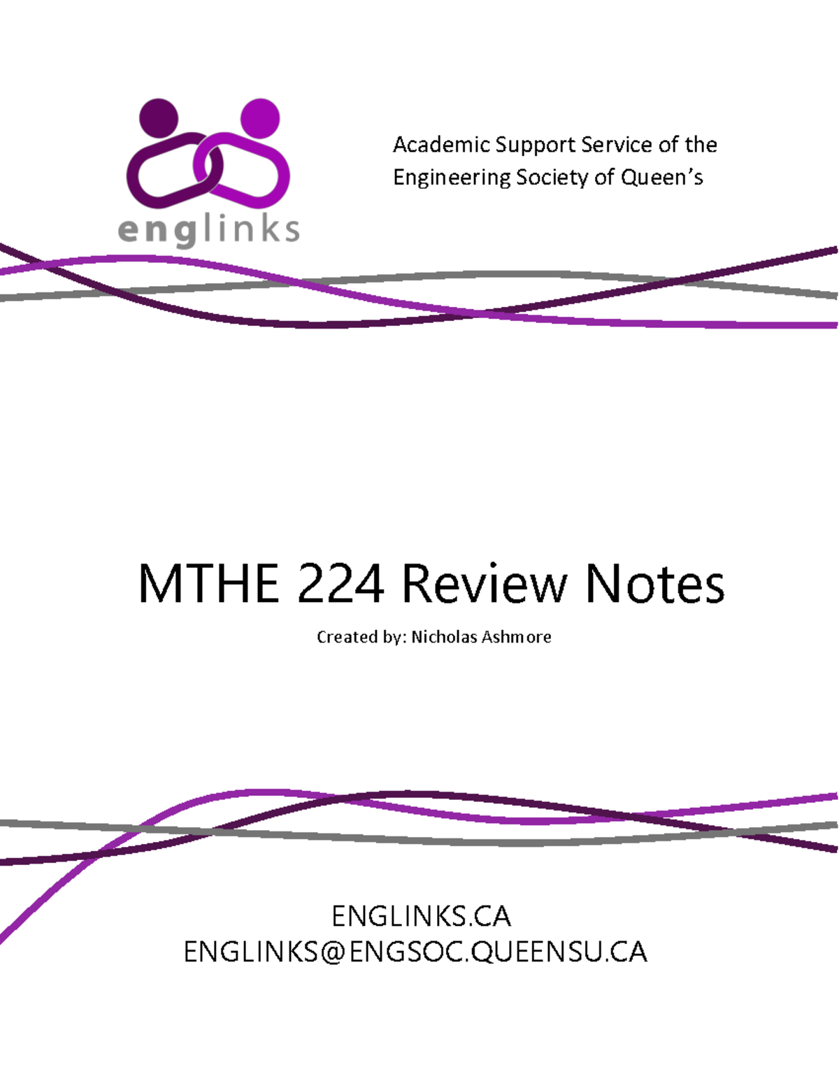 MTHE224 Review Notes 2 - MTHE 224 Review Notes Created by: Nicholas ...