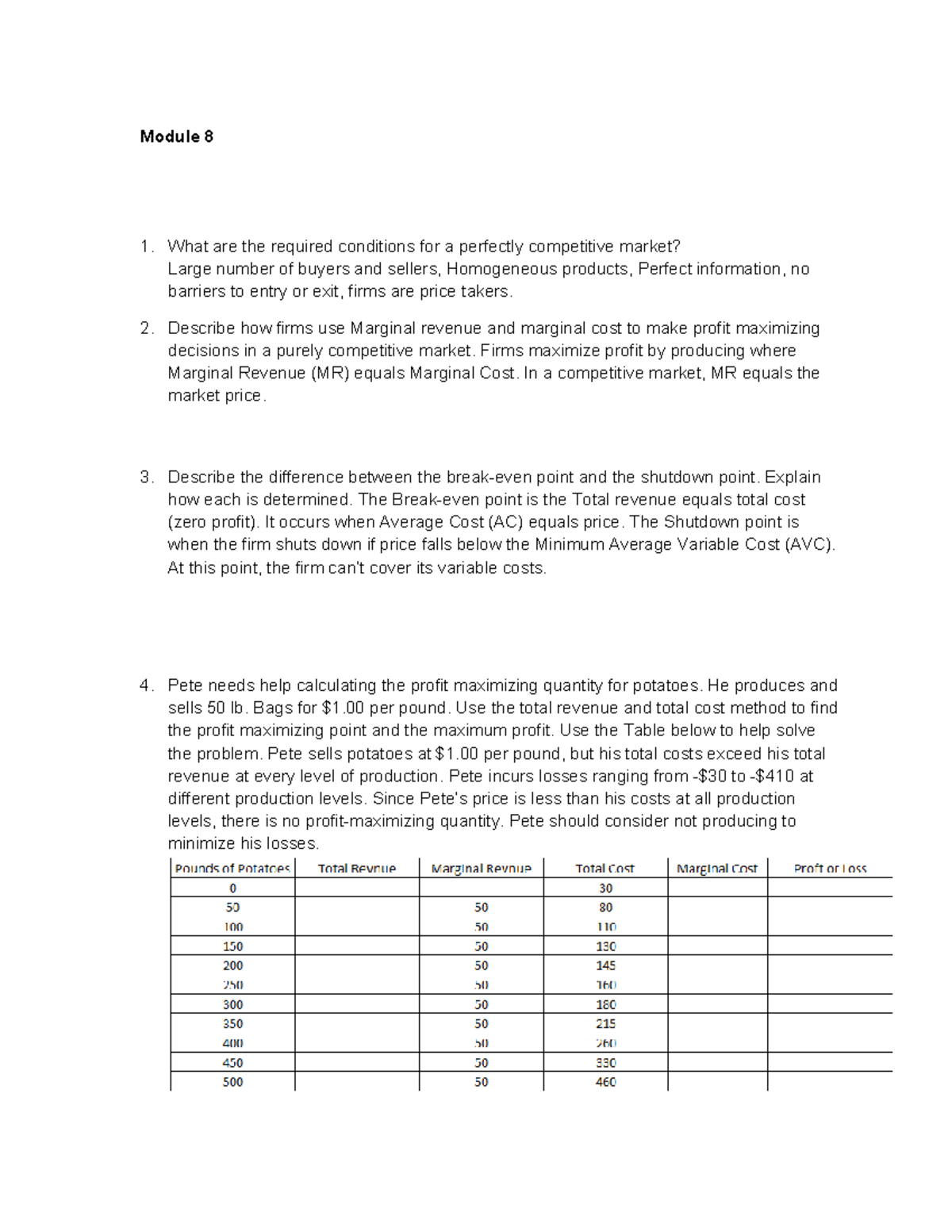 Agbm101 Module 8 - answers - Module 8 What are the required conditions ...