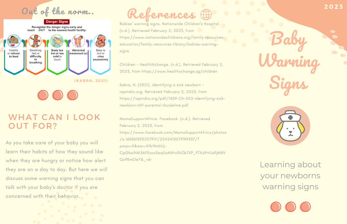 Baby Warning Signs - Patient Teaching Brochure - ####### Babies ...