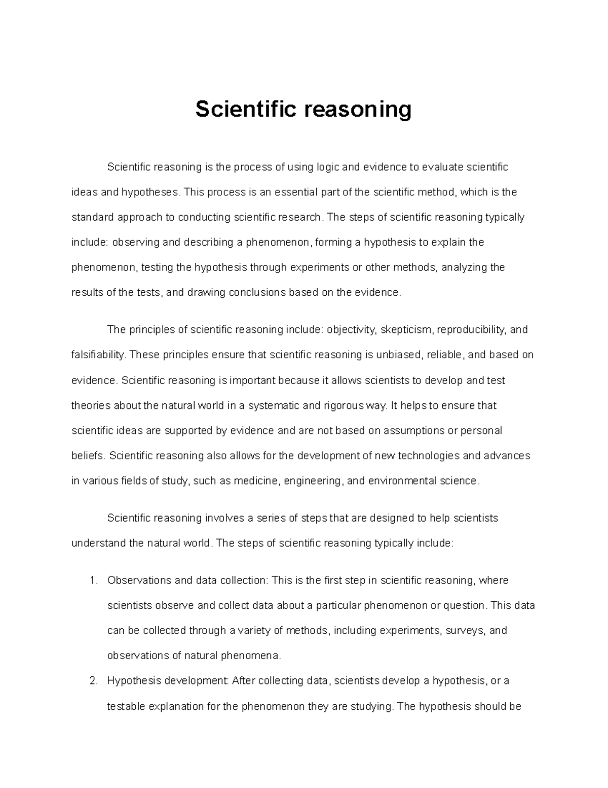 Scientific reasoning - Scientific reasoning Scientific reasoning is the ...