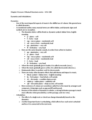 Chapter 4 Lesson 1 Musical Structures Notes - Chapter 4 Lesson 1 ...