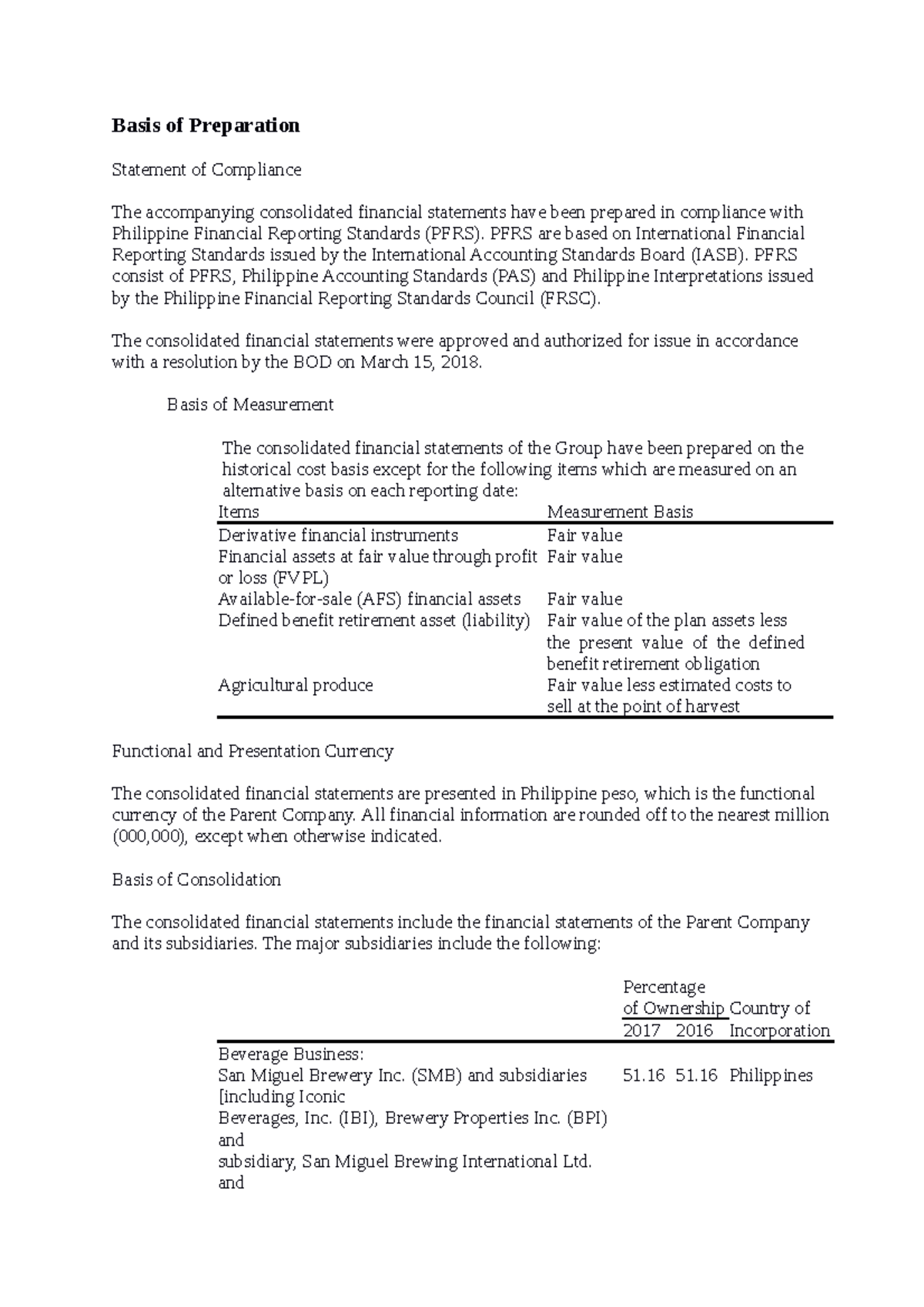 Basis of preparation strategic management - Strategic Management ...