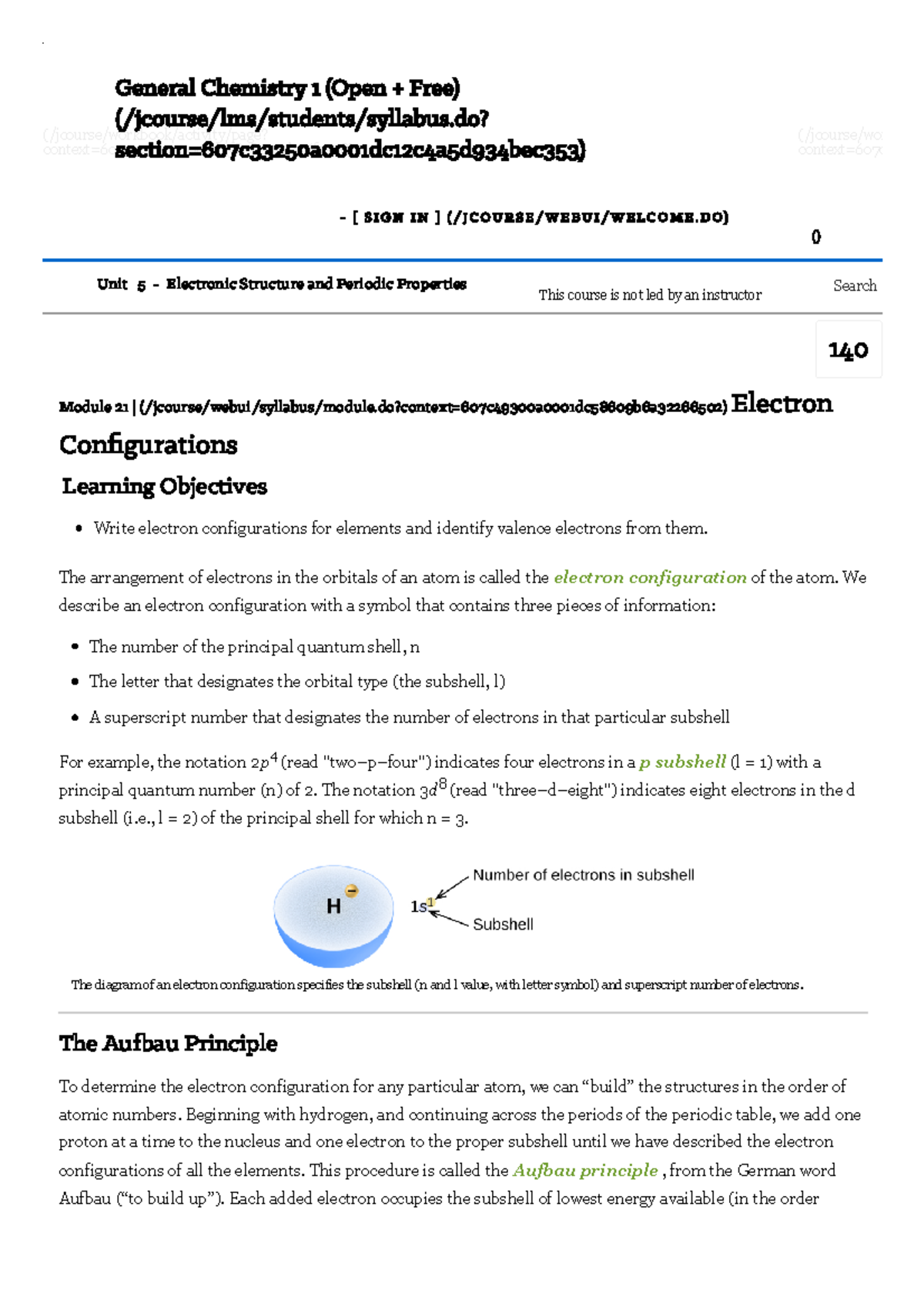 Electron Configurations - General Chemistry 1 (Open + Free) (/jcourse ...