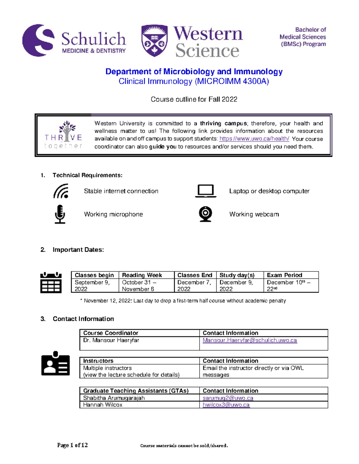 Microimm 4300A.Fall 2022.Syllabus. Final 3 - Department of Microbiology ...