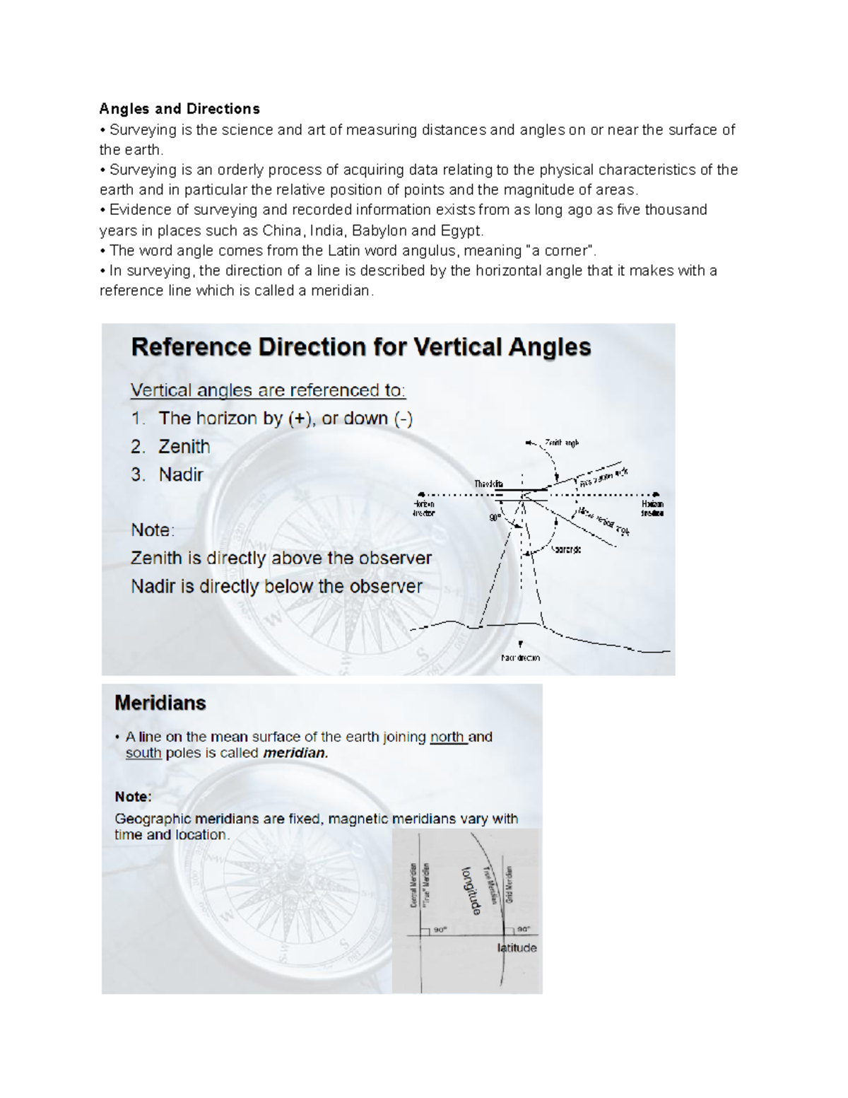LEC5 Cesurv 30 Angles, Azimuths AND Bearings - Angles and Directions ...