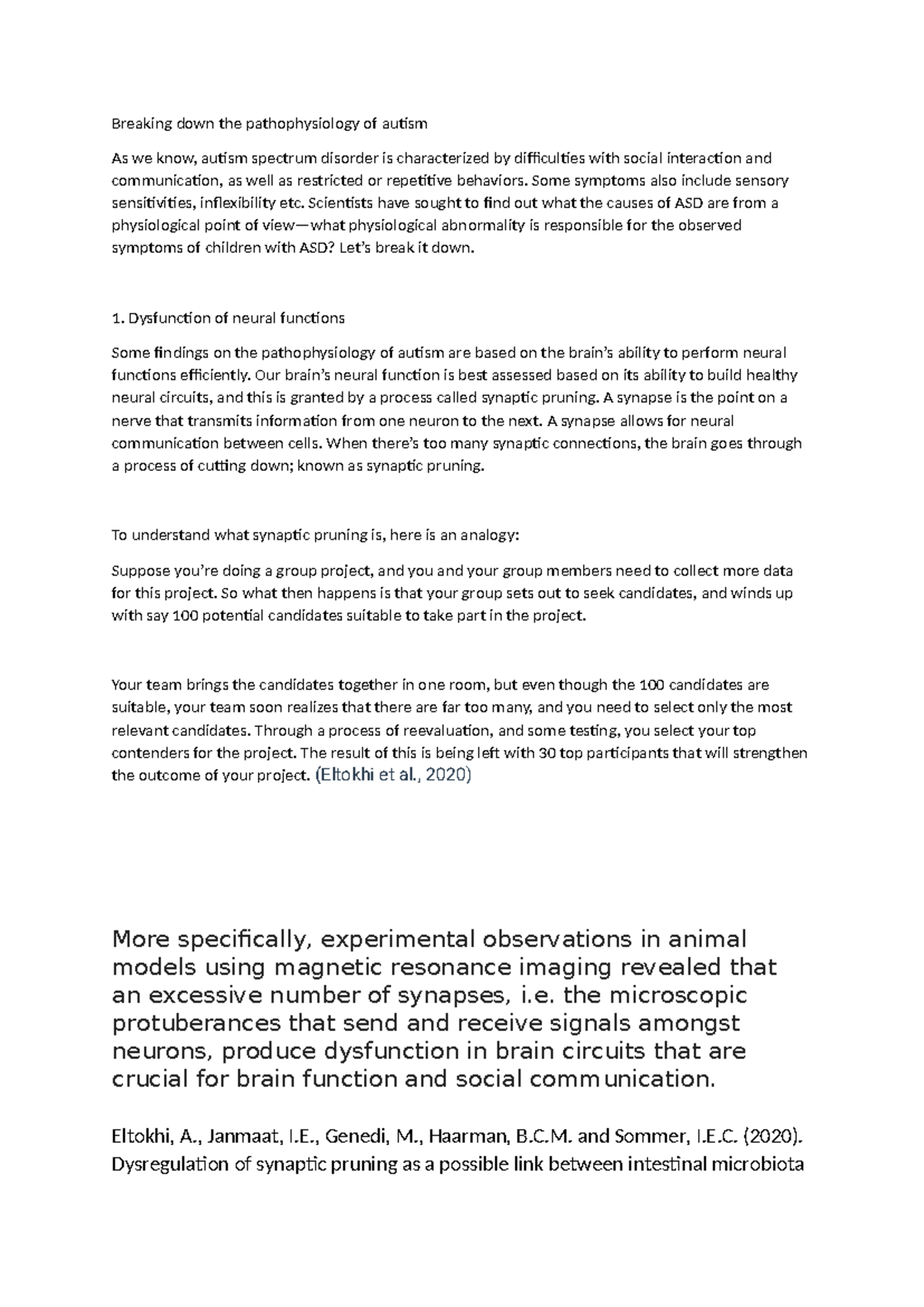 Breaking down the pathophysiology of autism - Some symptoms also ...