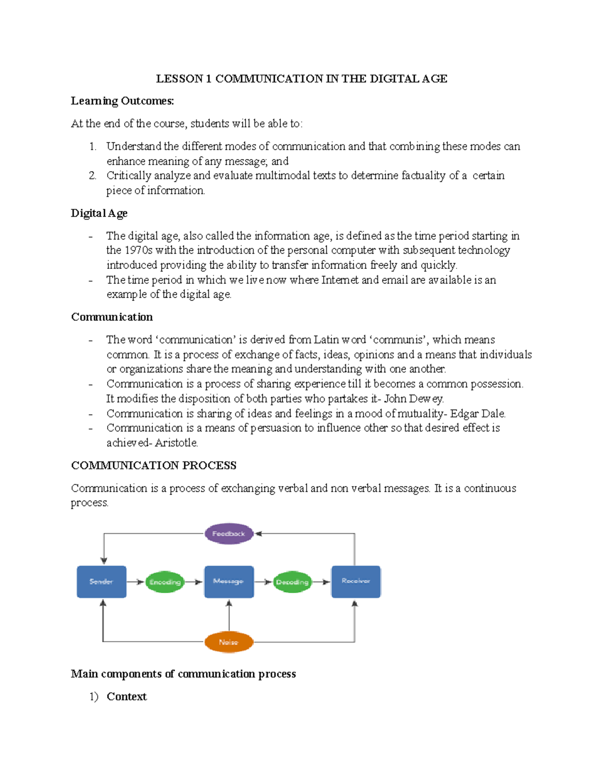 Lesson 1 Communication IN THE Digital AGE - LESSON 1 COMMUNICATION IN ...