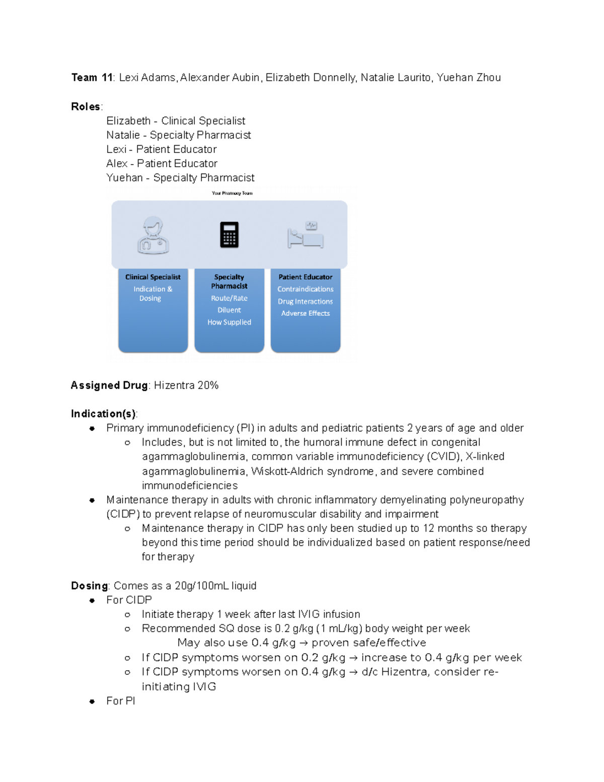 IVIG Practicum 10 14 - descriptions and use of all of the iVIG products ...