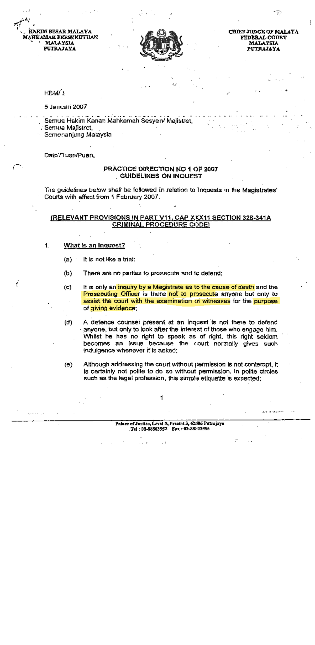 Notes on Inquest - Criminal Procedure II - Studocu