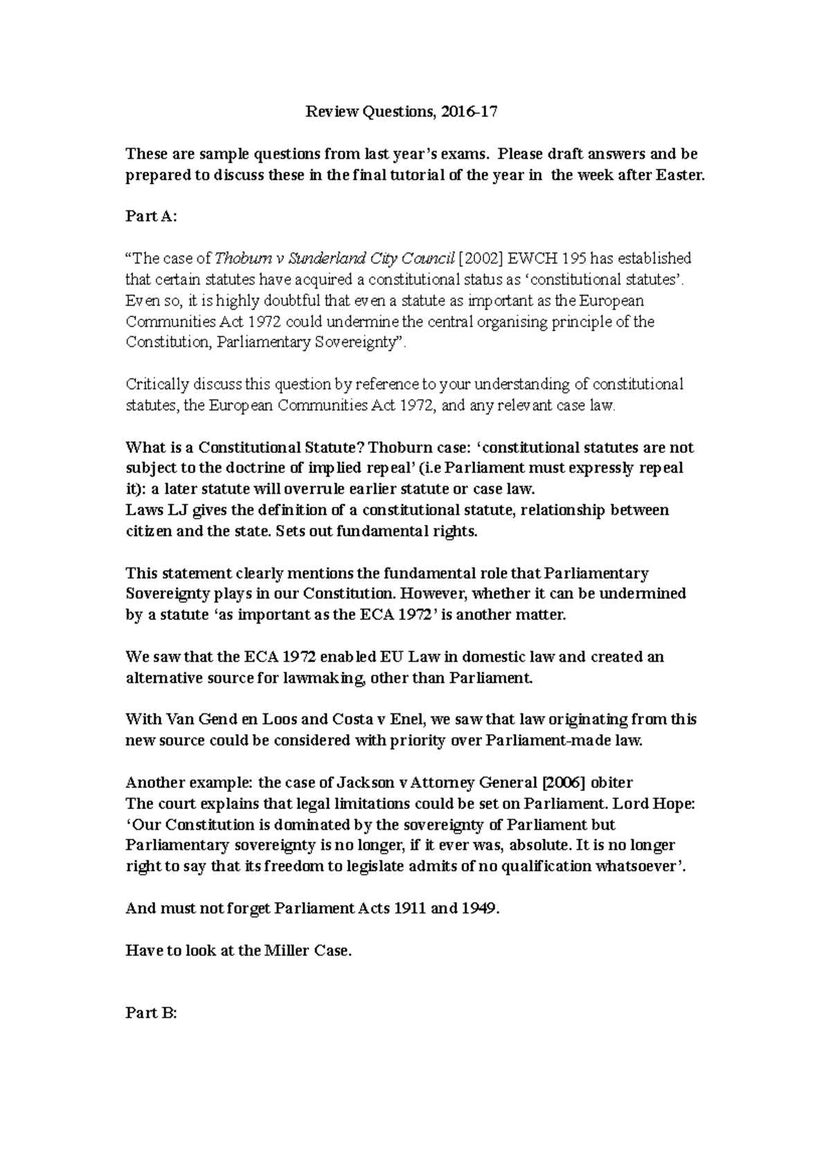 Review Questions - Tutorial - Review Questions, 2016- These are sample ...