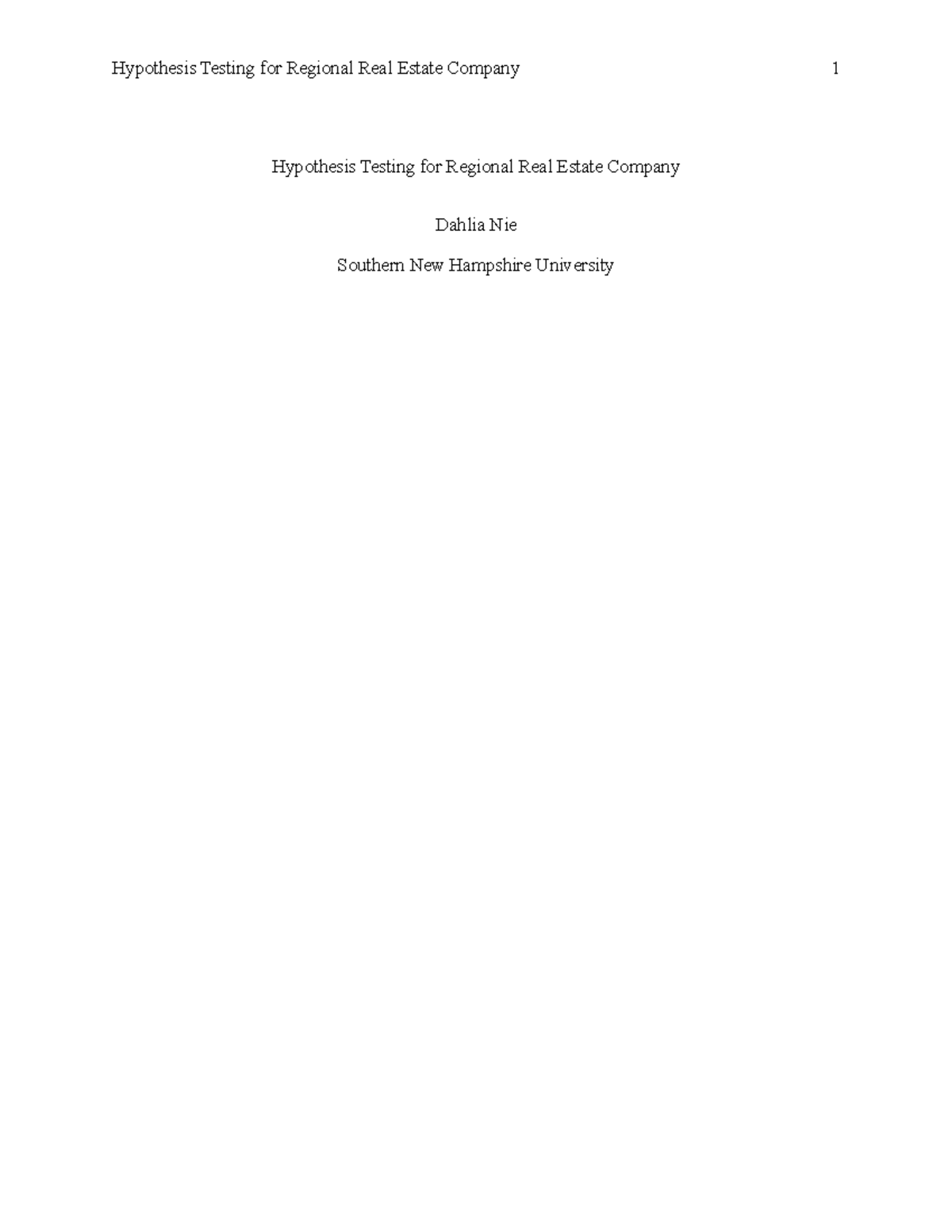 MAT 240 Module Five Assignment Template - Hypothesis Testing for ...