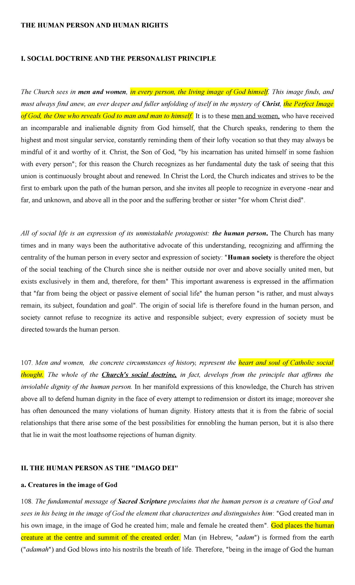 THE Human Person AND Human Rights - THE HUMAN PERSON AND HUMAN RIGHTS I ...