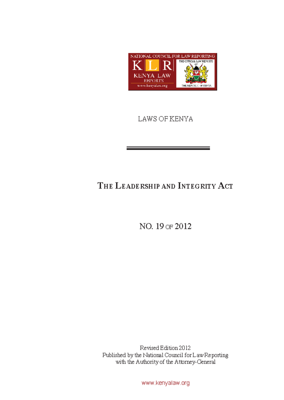 Leadership-and-Integrity-Act-No19-of-2012 - The Leadership and ...