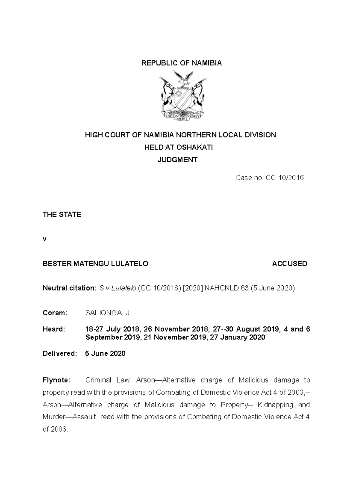 2020-nahcnld-63 - n/a - REPUBLIC OF NAMIBIA HIGH COURT OF NAMIBIA ...