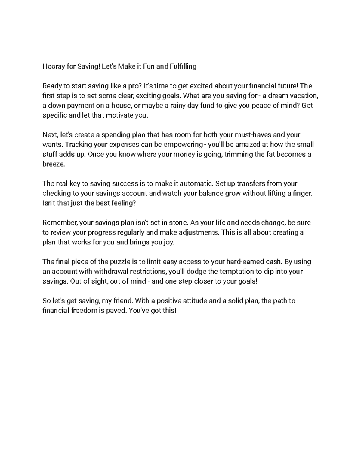 3 English Works English Works English Works - Hooray for Saving! Let's ...