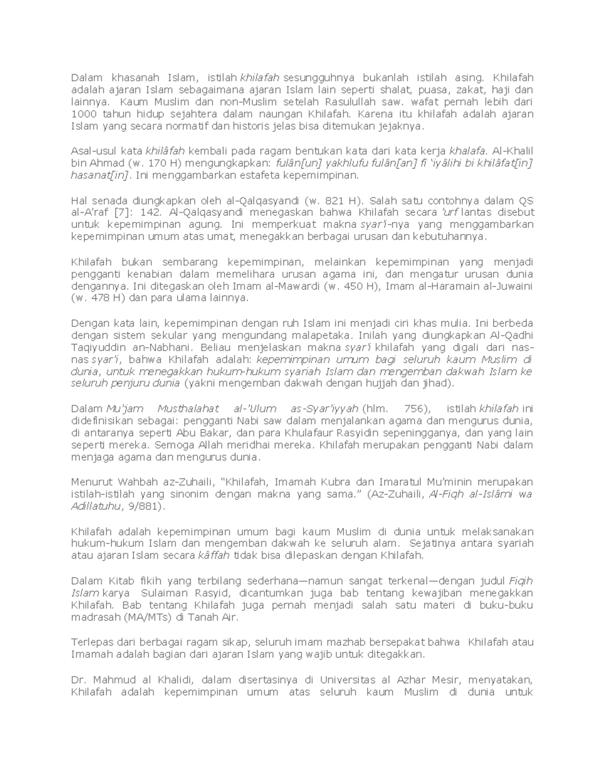 Kewajiban menegakkan khilafah - Dalam khasanah Islam, istilah khilafah ...
